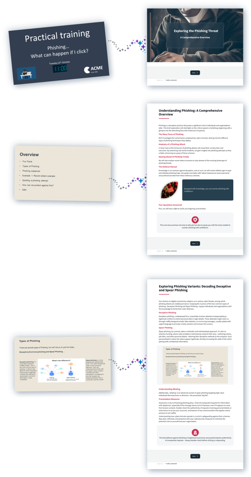 Converting PowerPoint to courses using AI
