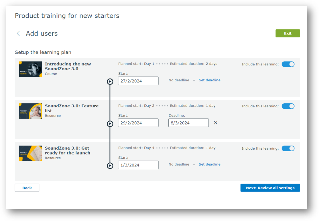 What is Learning plan in JollyDeck?